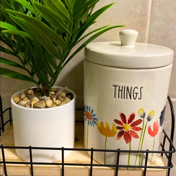 Rae Dunn | Bath | Rae Dunn Things Floral Ceramic Canister | Poshmark